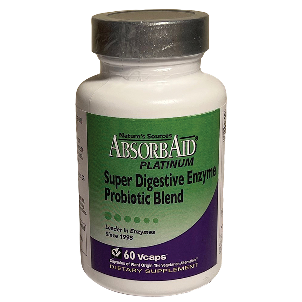 AbsorbAid Platinum Super Digestive Enzyme Probiotic Blend 60 Capsules ...